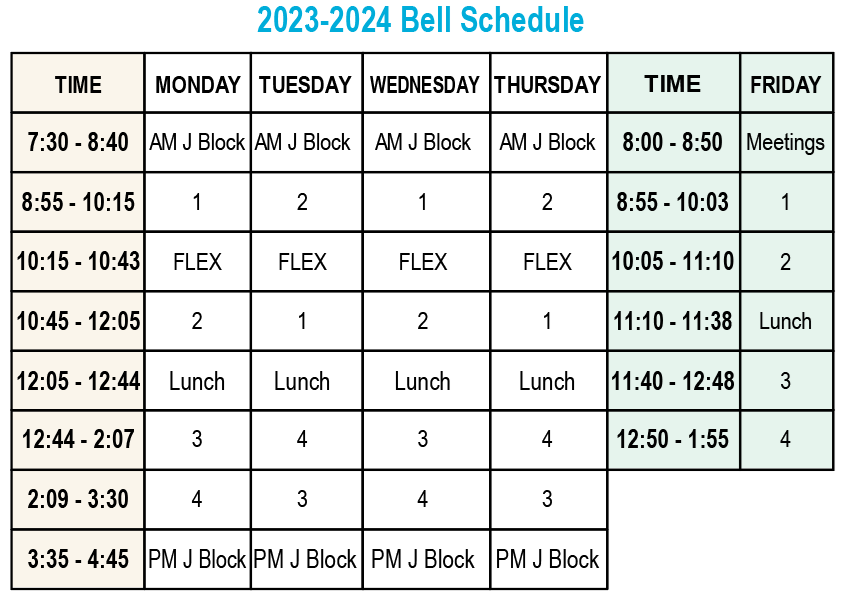 Office Hours & Bell Times - Bowness High School